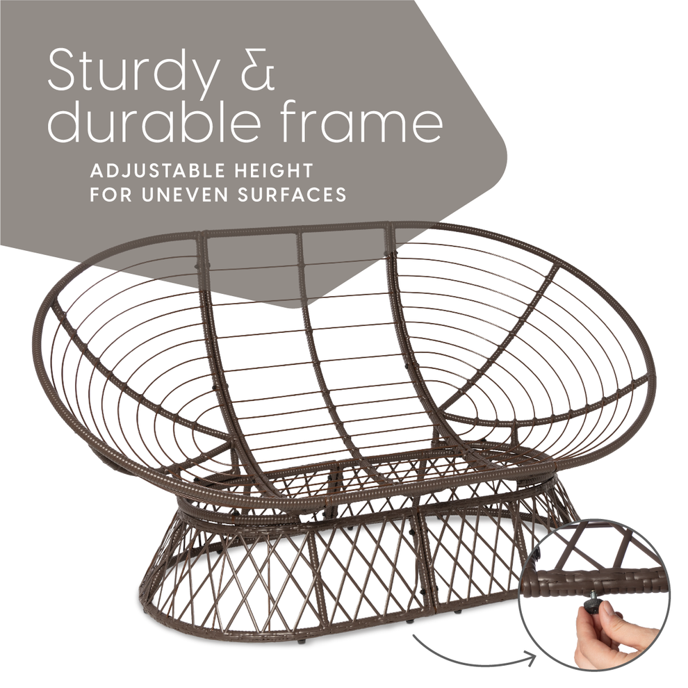 Rattan Double Papasan Chair | Double Wide Swivel Chair - Milliard Brands