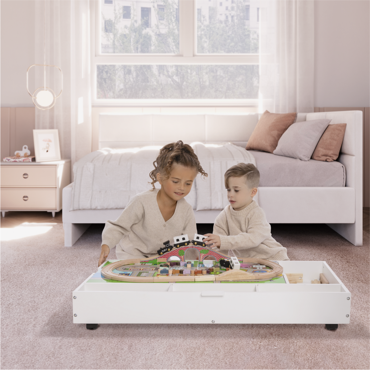 Kids Building Block Table | Rolling Play Table for Kids - Milliard Brands